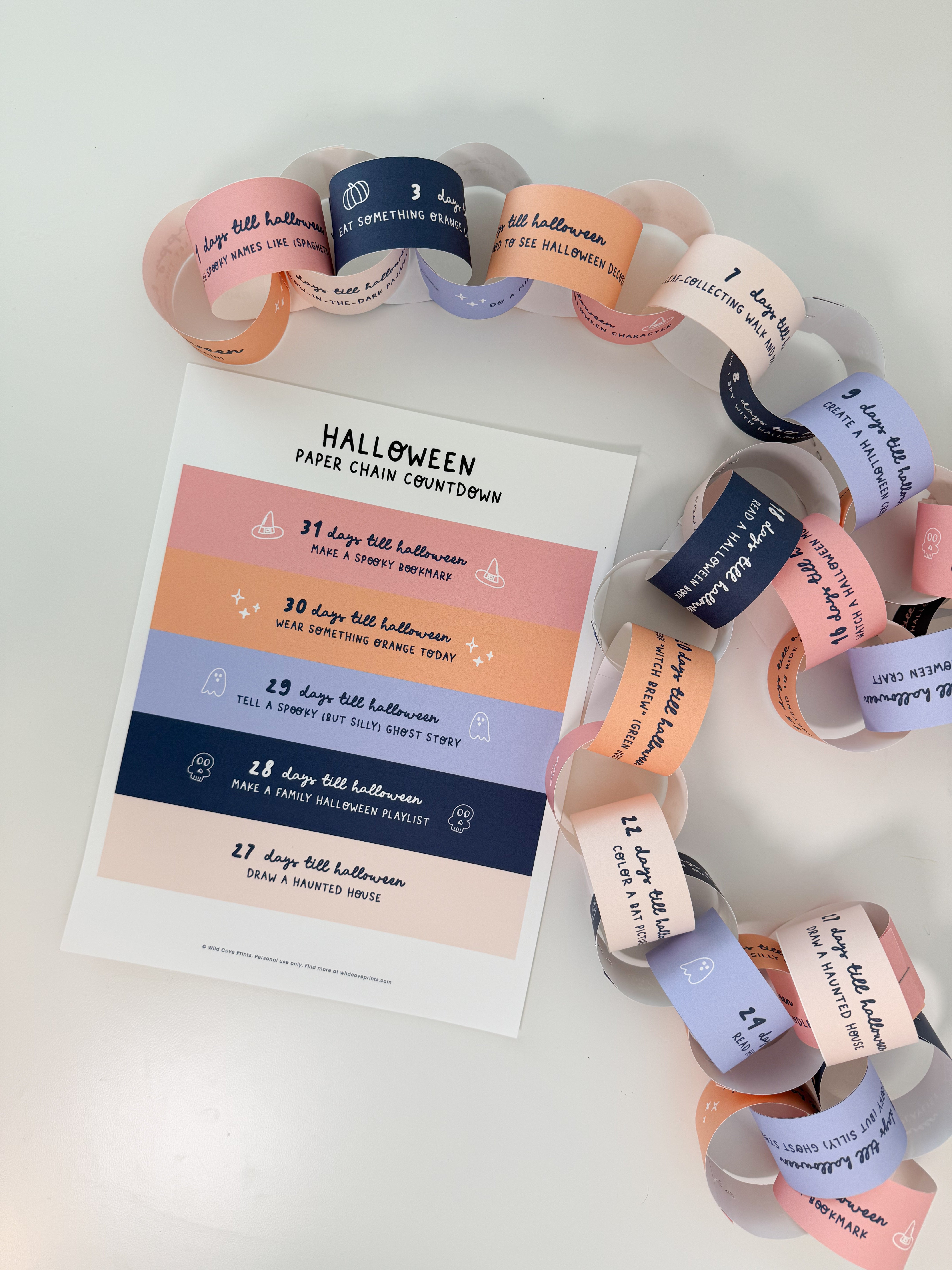 Halloween Countdown Paper Chain – The Glimmer Post
