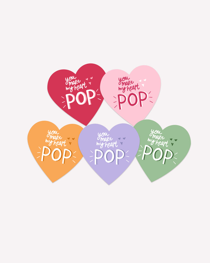 You make my heart POP — Printable Valentines – The Glimmer Post